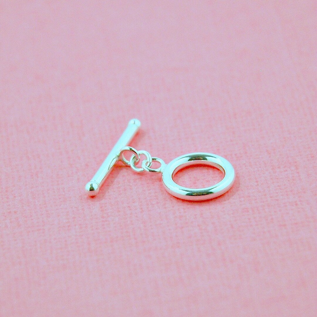 Sterling Silver Toggle Clasp, 925 Round Toggle Bar, Toggle Clasp Set ...