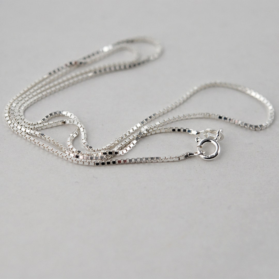 Sterling Silver Box Chain, 20 Inch, 1.5mm Width, Square Links ...