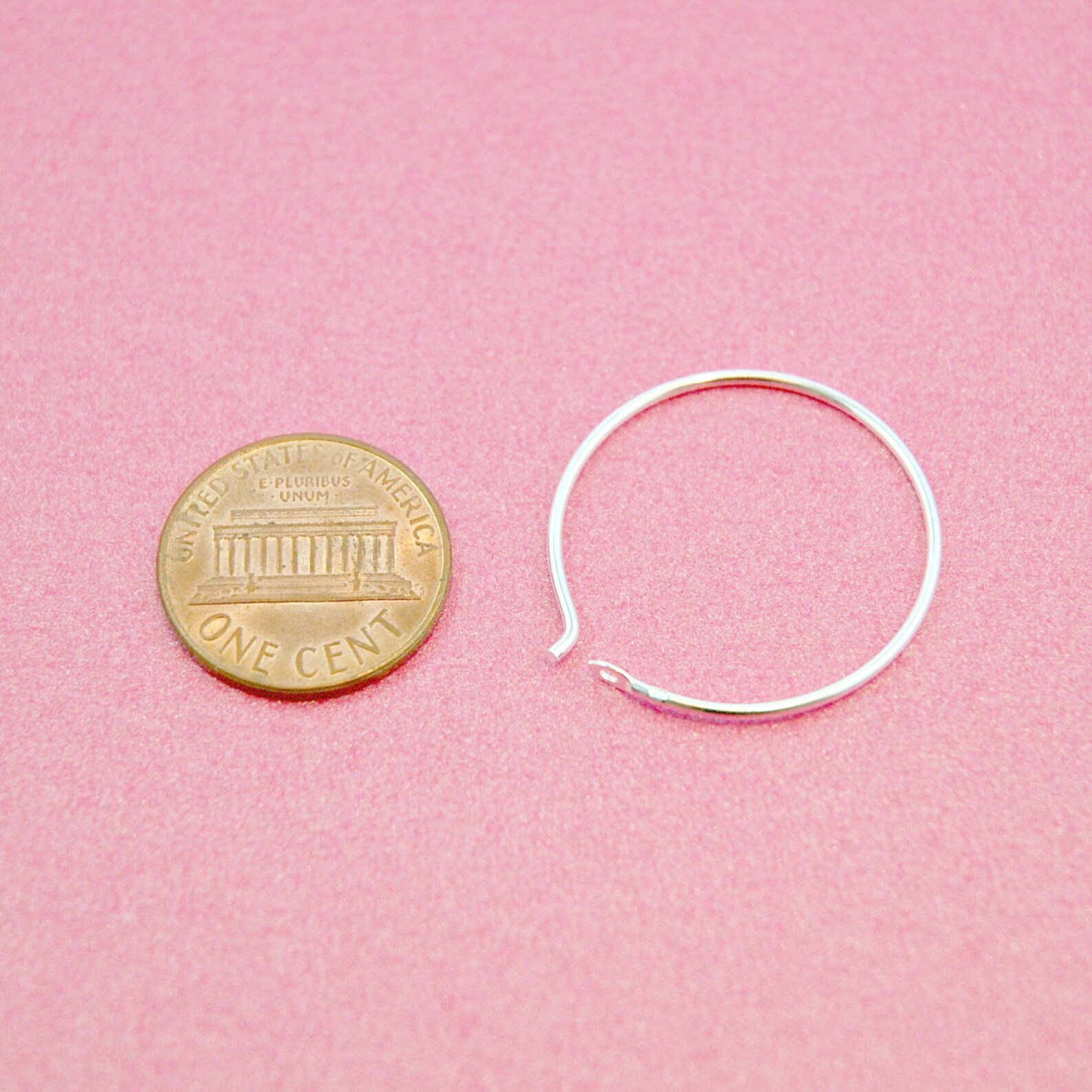 25 Mm Sterling Silver Round Dangle Earring Hoops, 18 Gauge Thickness ...