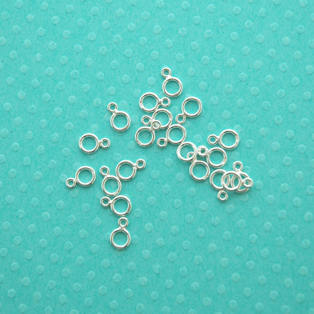 Sterling Silver Figure 8 Connector, Double Loop Link Clasp, 7.5mm (15 ...