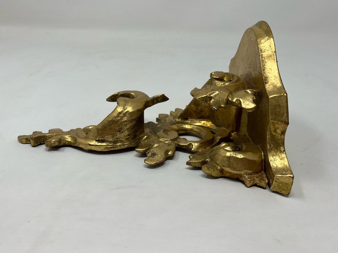 Hand Carved Small Wood Gold Leaf Floating Shelf Florentine 7.5 - Etsy