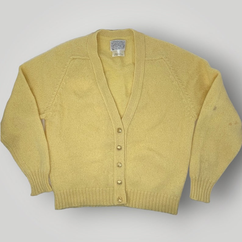 Vintage Pendleton Cardigan Light Yellow Wool USA Made Medium Women's ...
