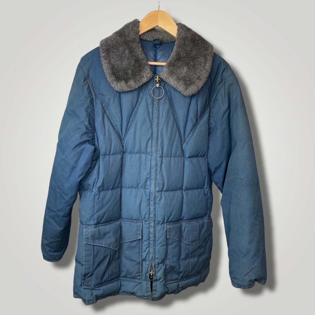 Vintage Hansa Branta by Stearns Blue Goose Down Jacket Coat Parka XL 70 ...