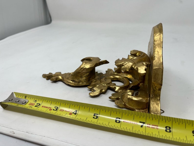 Hand Carved Small Wood Gold Leaf Floating Shelf Florentine 7.5 - Etsy