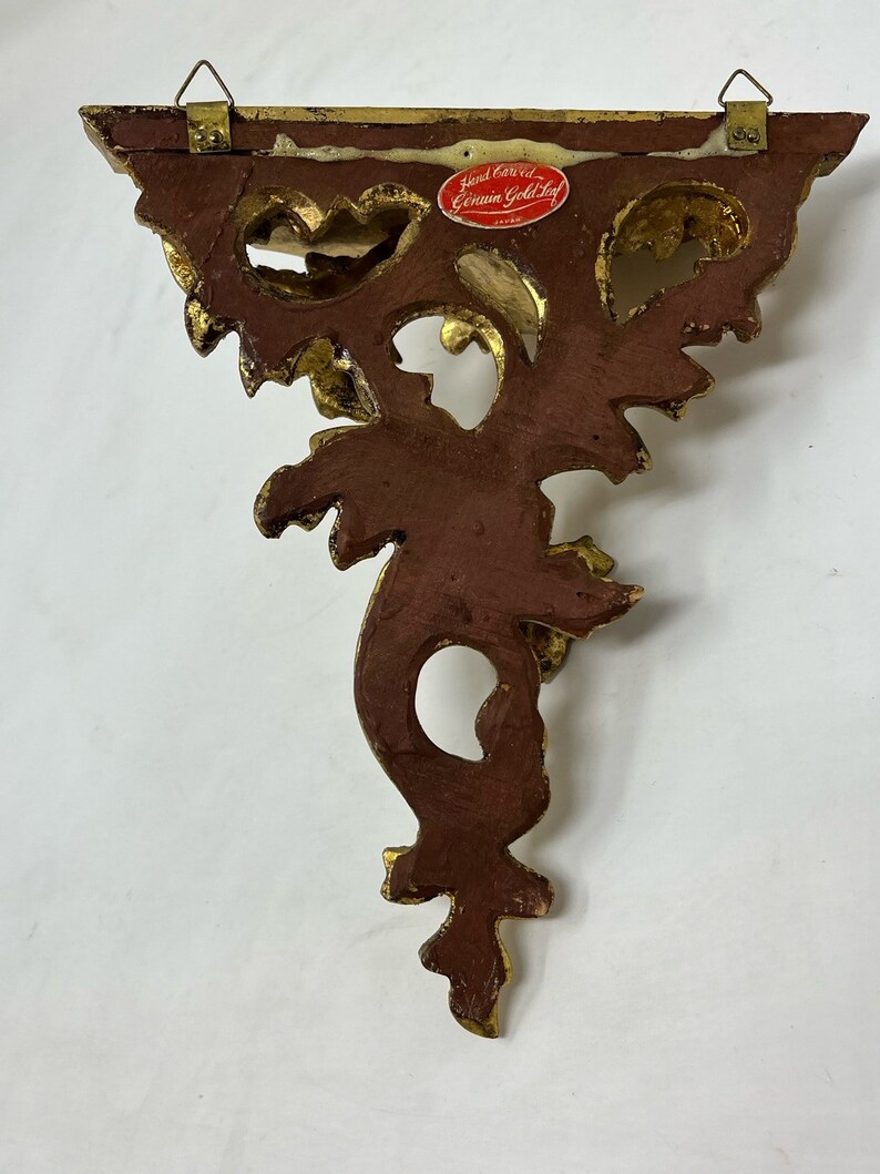 Hand Carved Small Wood Gold Leaf Floating Shelf Florentine 7.5 - Etsy