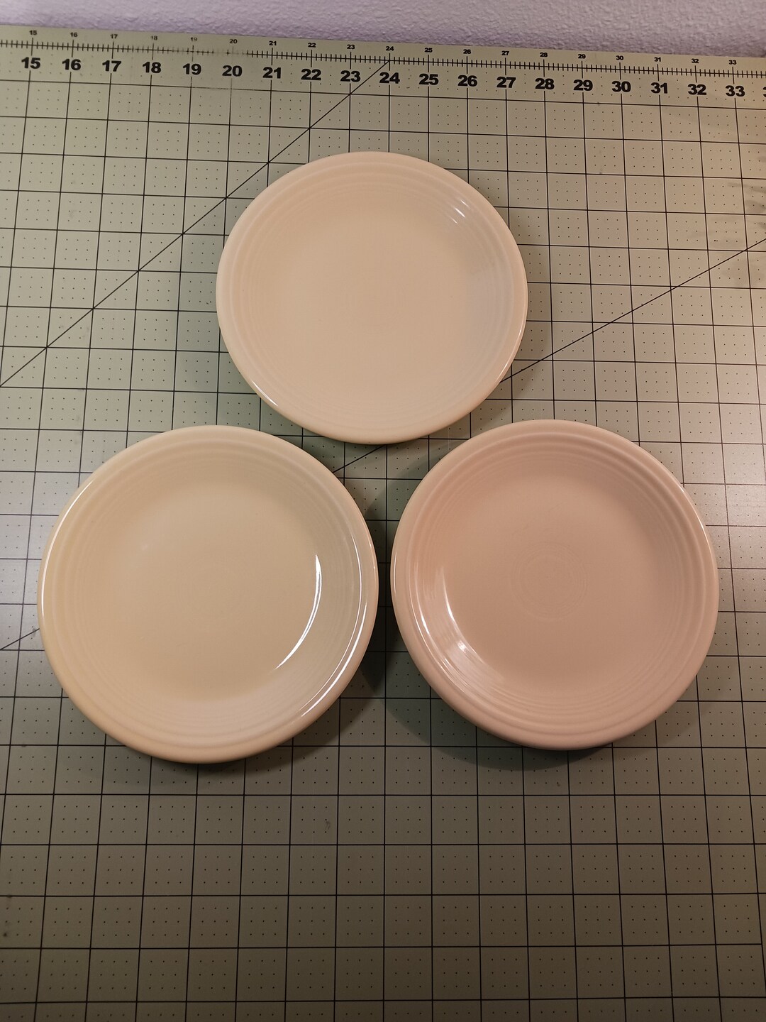 Vintage Fiestaware 7.25 Inch Salad or Dessert Plates. Discontinued Pale ...