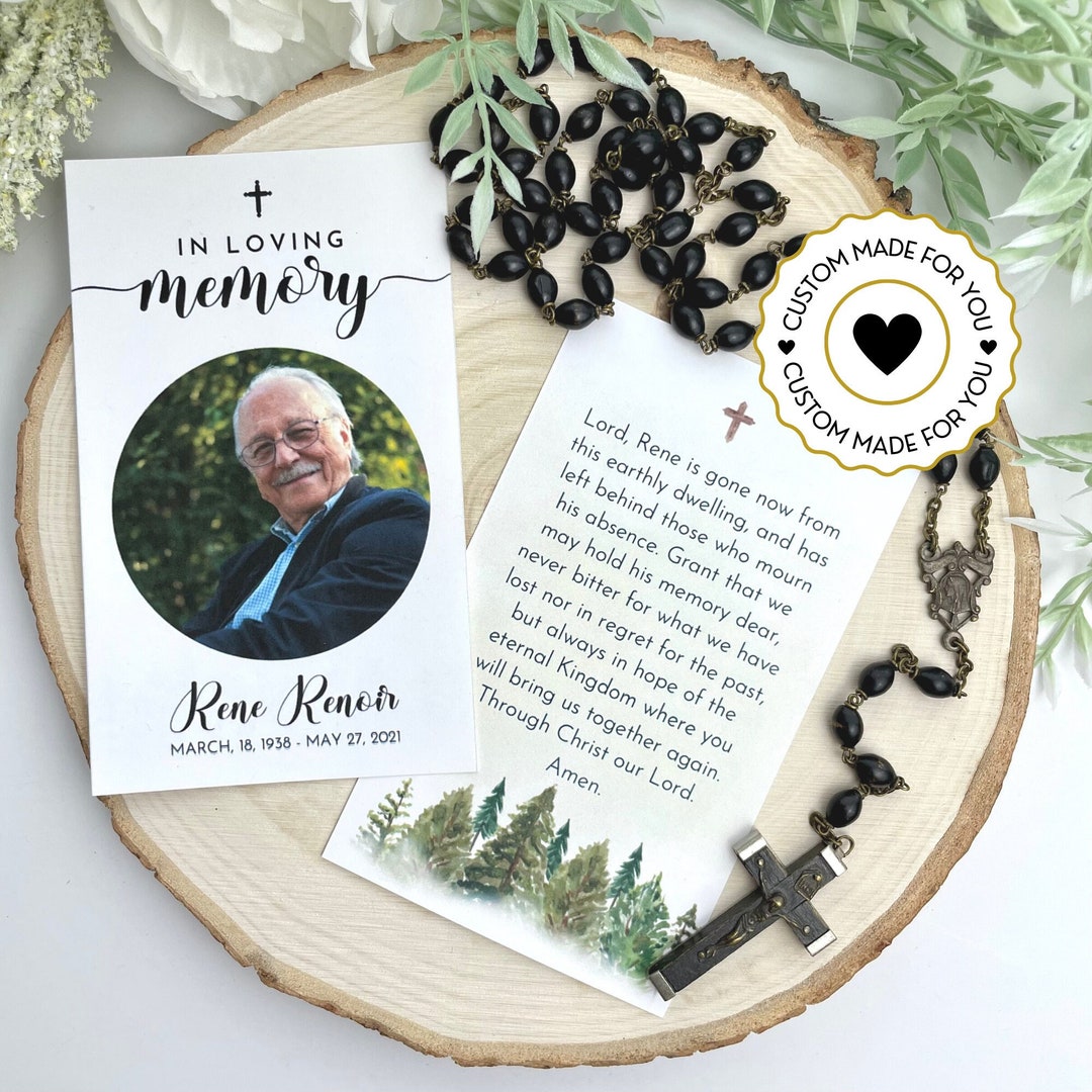 Personalized Catholic Memorial Prayer Card, Catholic Keepsake, Funeral ...