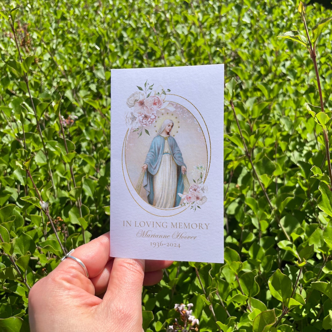 Custom Catholic Funeral Prayer Card Catholic Memorial Cards ...