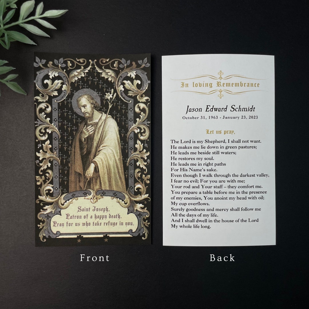 Personalized Catholic in Memory of Funeral Prayer Card Catholic ...