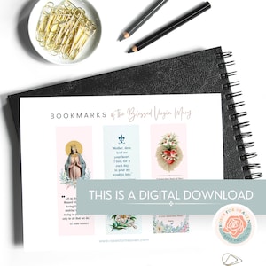 Vintage Marian Bookmarks | Catholic Bookmark | Blessed Virgin Mary ...