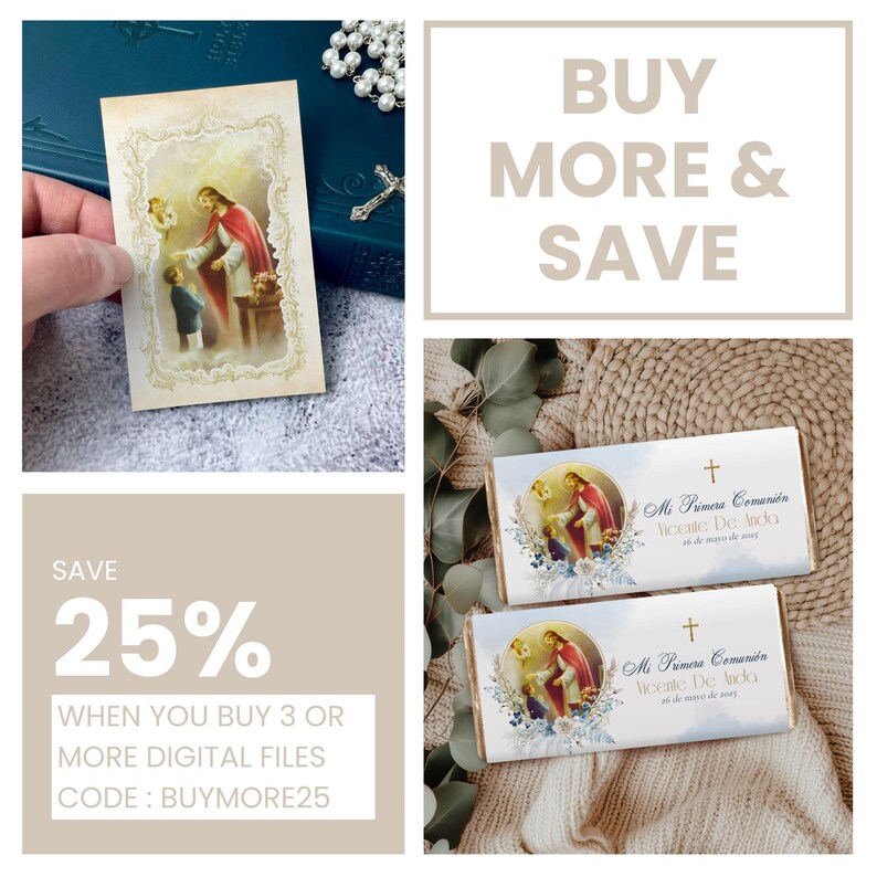 Vintage Spanish First Communion Invitation, Catholic Boy (digital ...