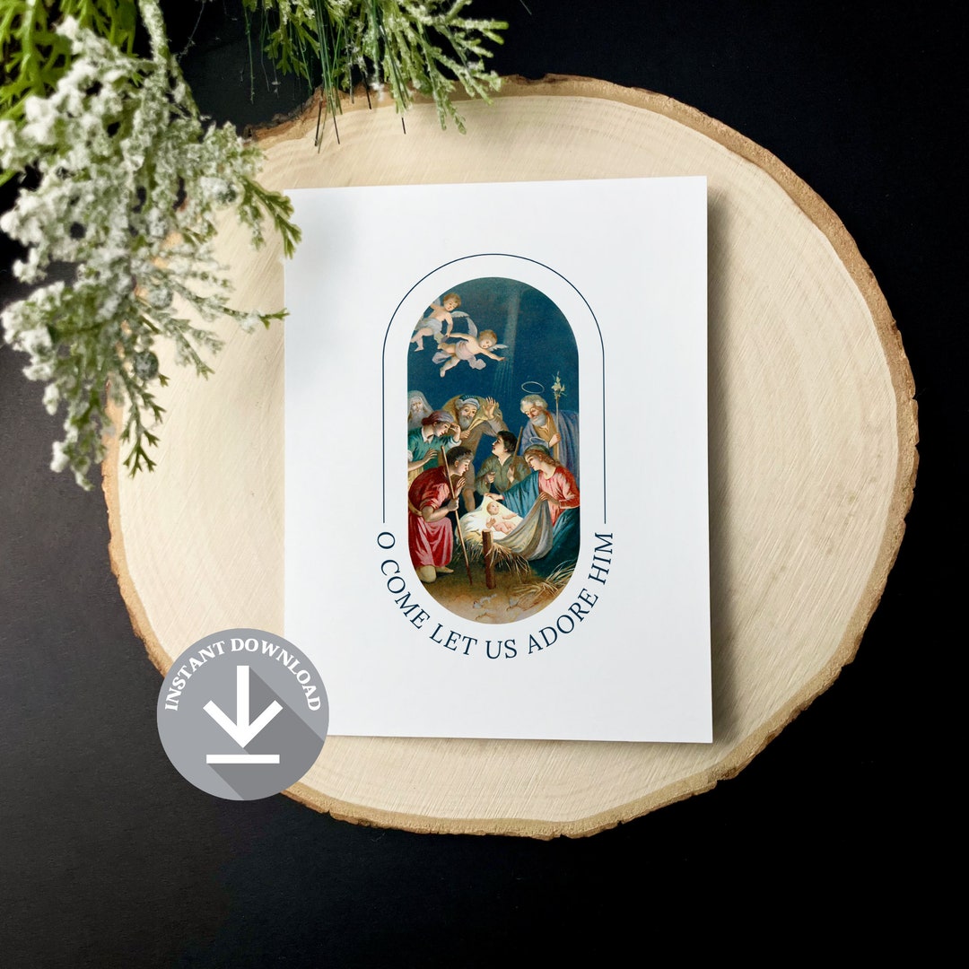 Restored Reproduction Vintage Christmas Card Catholic Greeting Card ...