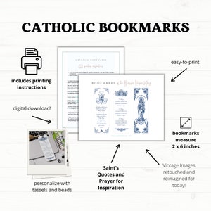 Blessed Virgin Mary Bookmarks | Catholic Bookmark | Catholic Prayer ...