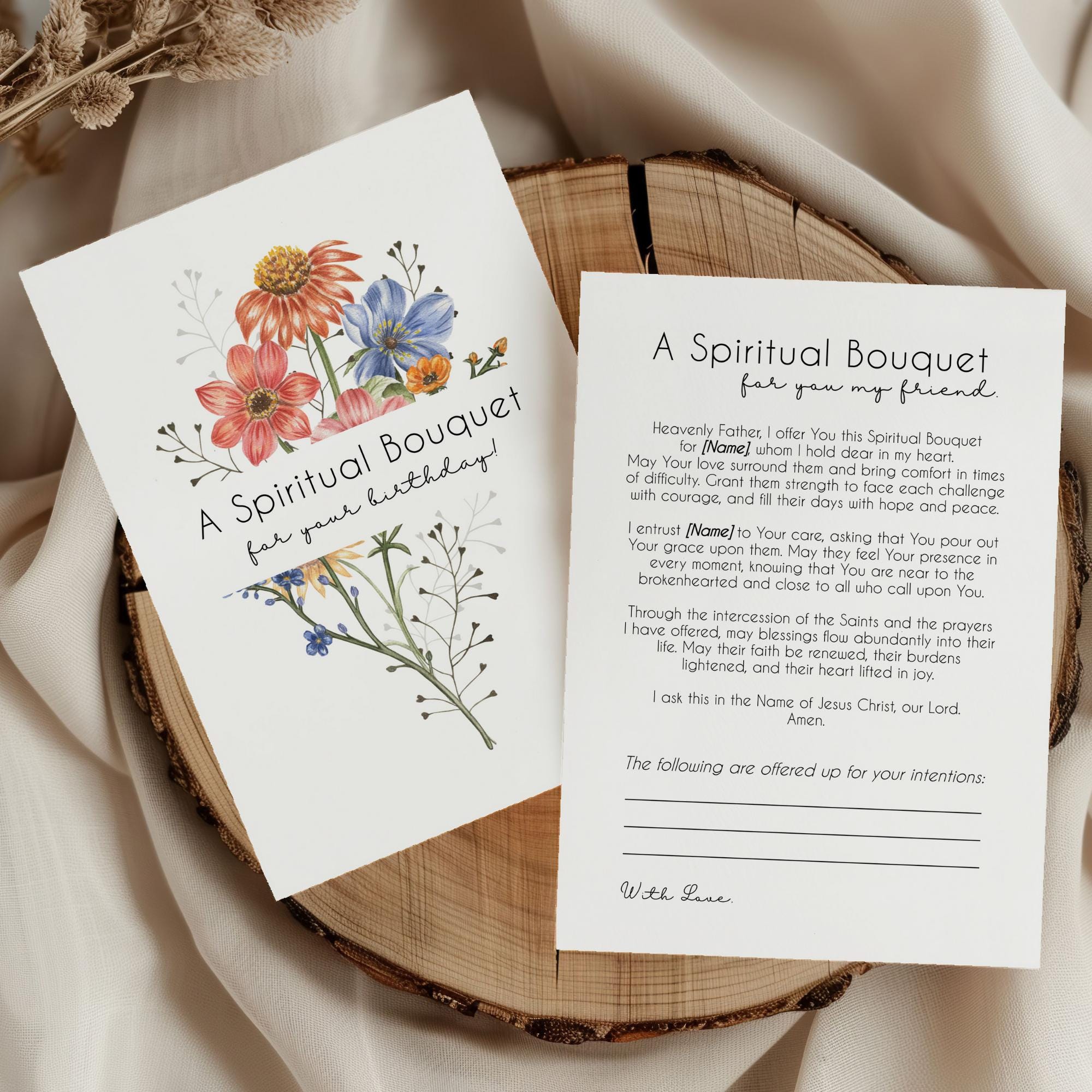 Customizable Spiritual Bouquet Card: Catholic Sympathy Gift (digital ...