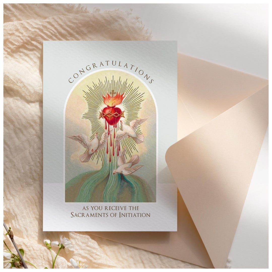 Vintage Catholic RCIA Editable Card - Catholic Greeting Card - Catholic ...