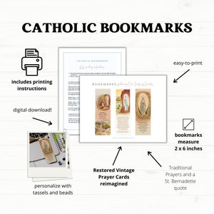 Our Lady of Lourdes Bookmarks | Catholic Bookmark | Blessed Virgin Mary ...