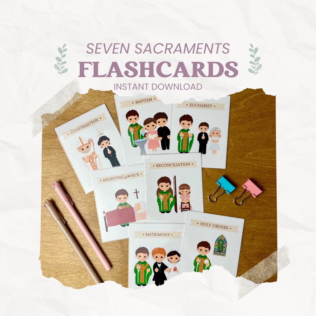 Catholic Sacraments Flashcard for Kids Catholic Education Resource ...