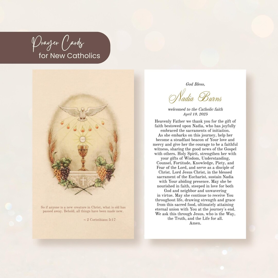 Vintage RCIA Catholic Prayer Card: New Convert Keepsake (digital ...