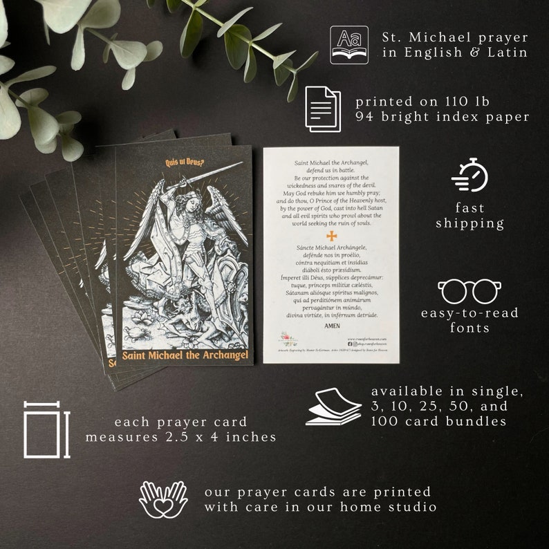 Saint Michael the Archangel Holy Cards Traditional Catholic - Etsy