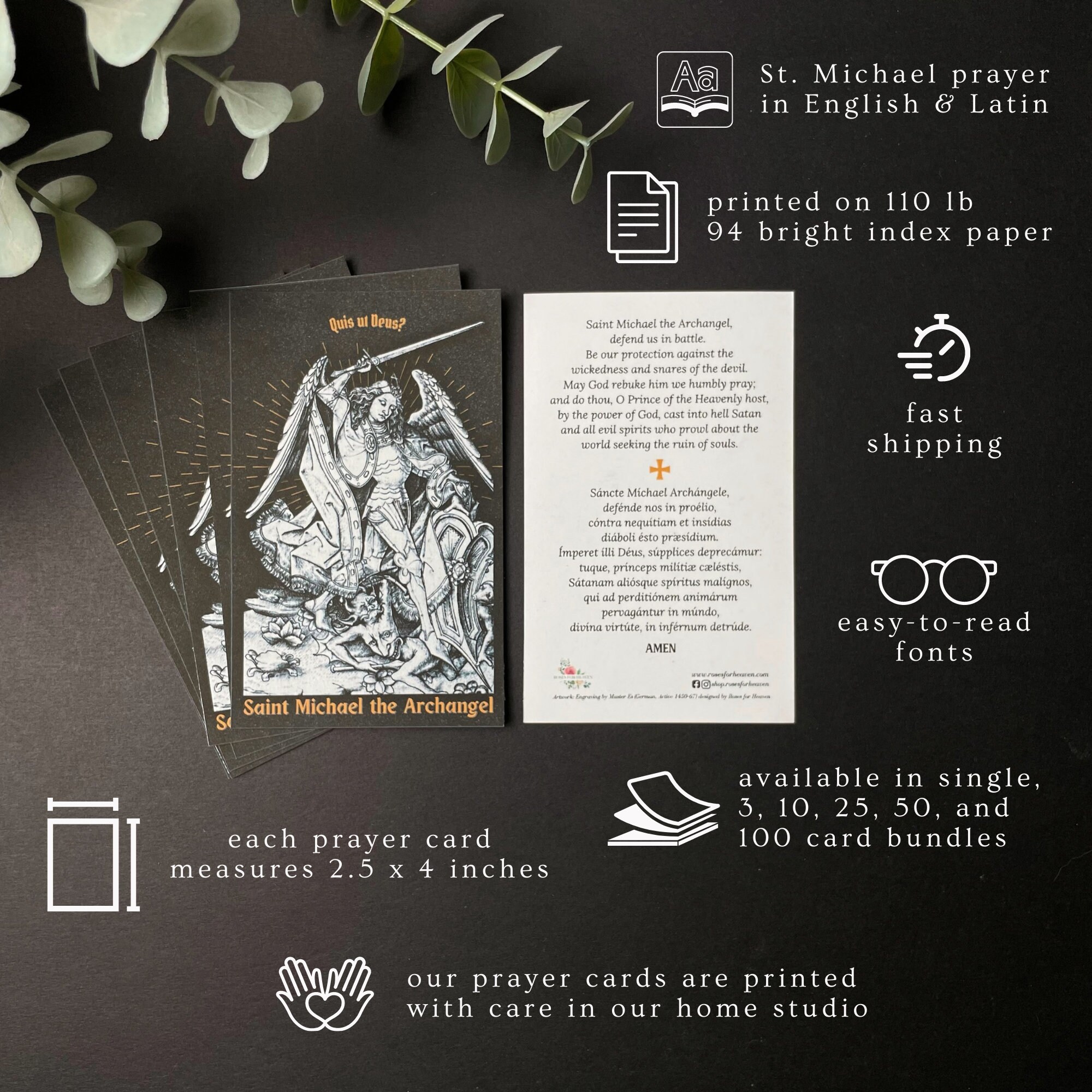 Saint Michael the Archangel Holy Cards Traditional Catholic - Etsy