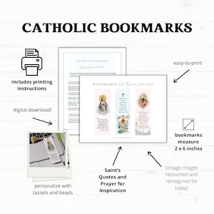 Vintage Marian Bookmarks | Catholic Bookmark | Blessed Virgin Mary ...