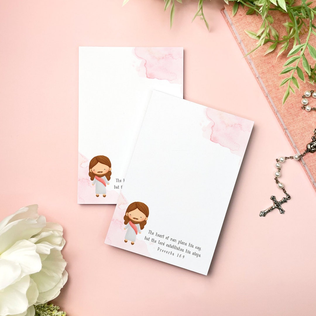 Cute Chibi Jesus Notepad Catholic Notepad Stationery for Christian Kids ...