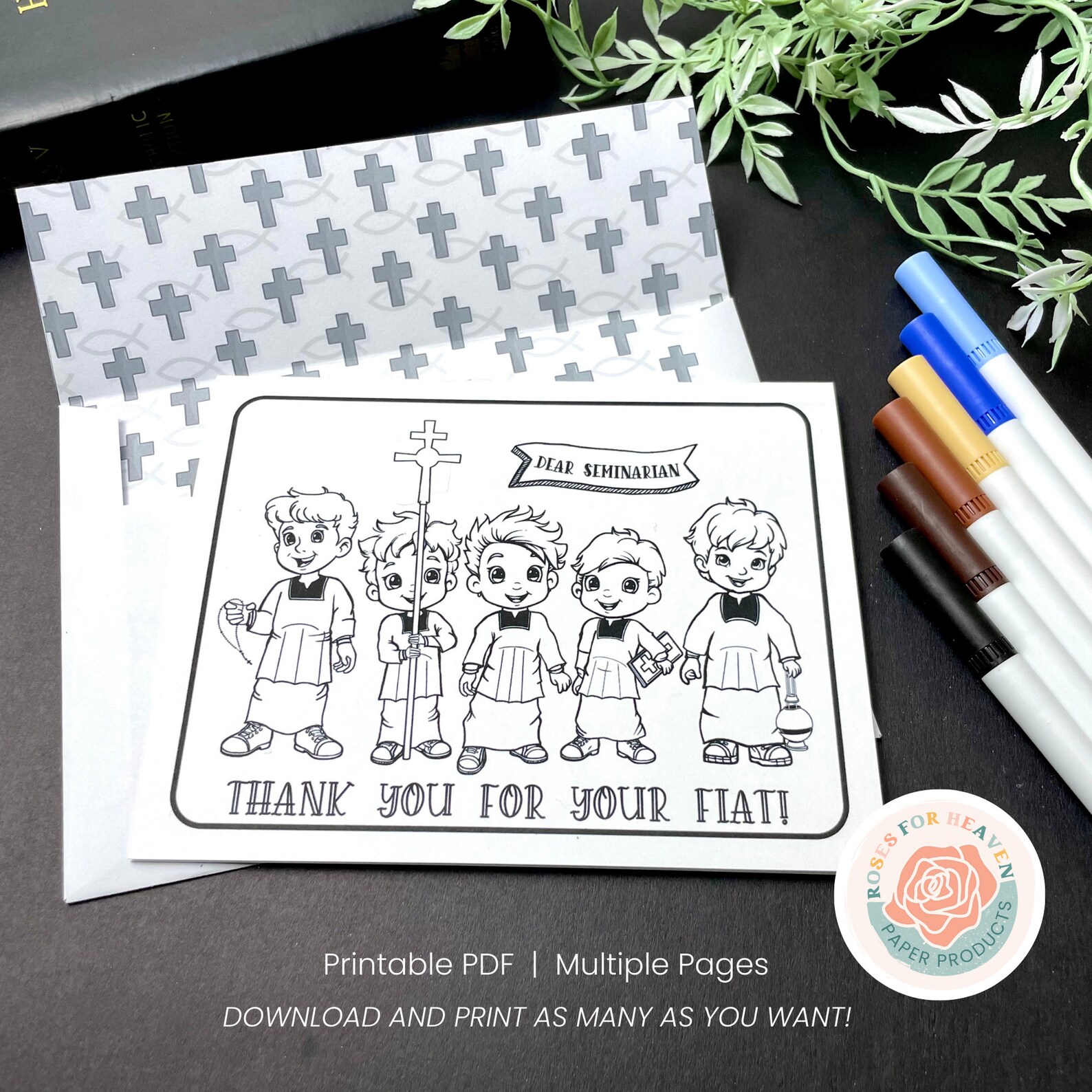 Catholic Seminarian Coloring Greeting Card Digital Download - Etsy