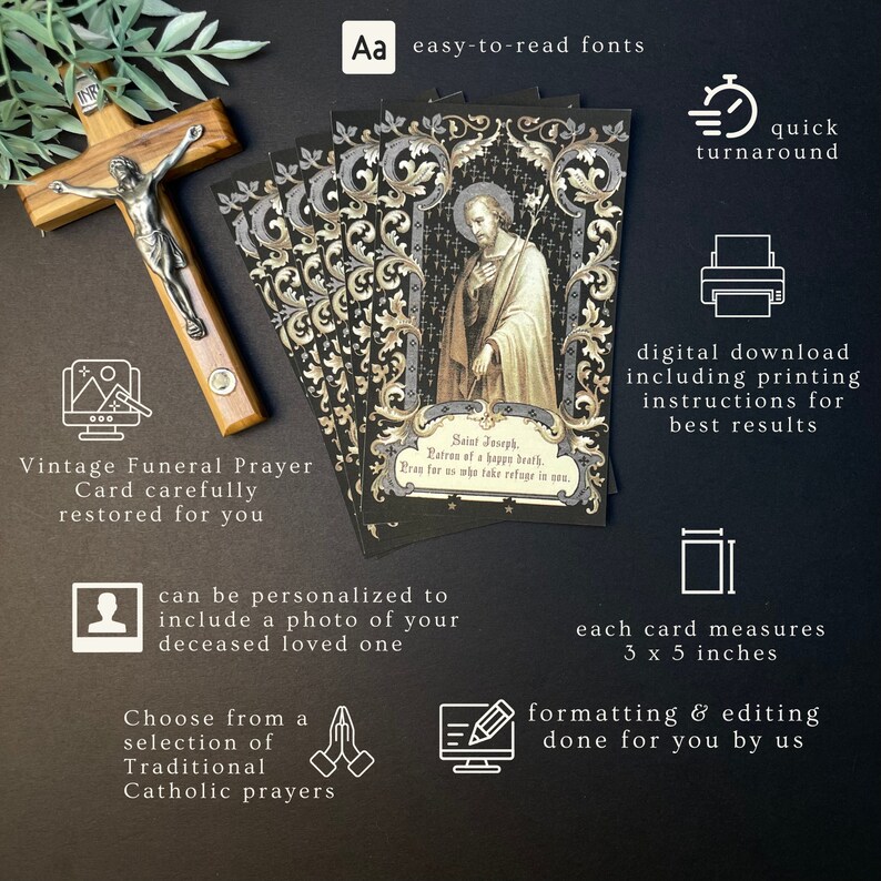 Personalized Catholic in Memory of Funeral Prayer Card - Etsy