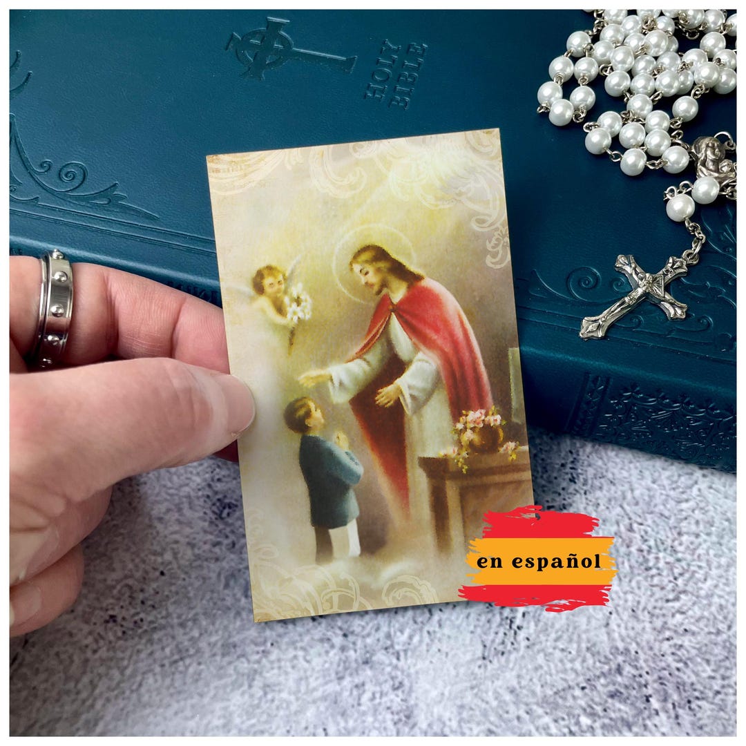 Vintage First Communion Prayer Card | Personalized Catholic Keepsake ...