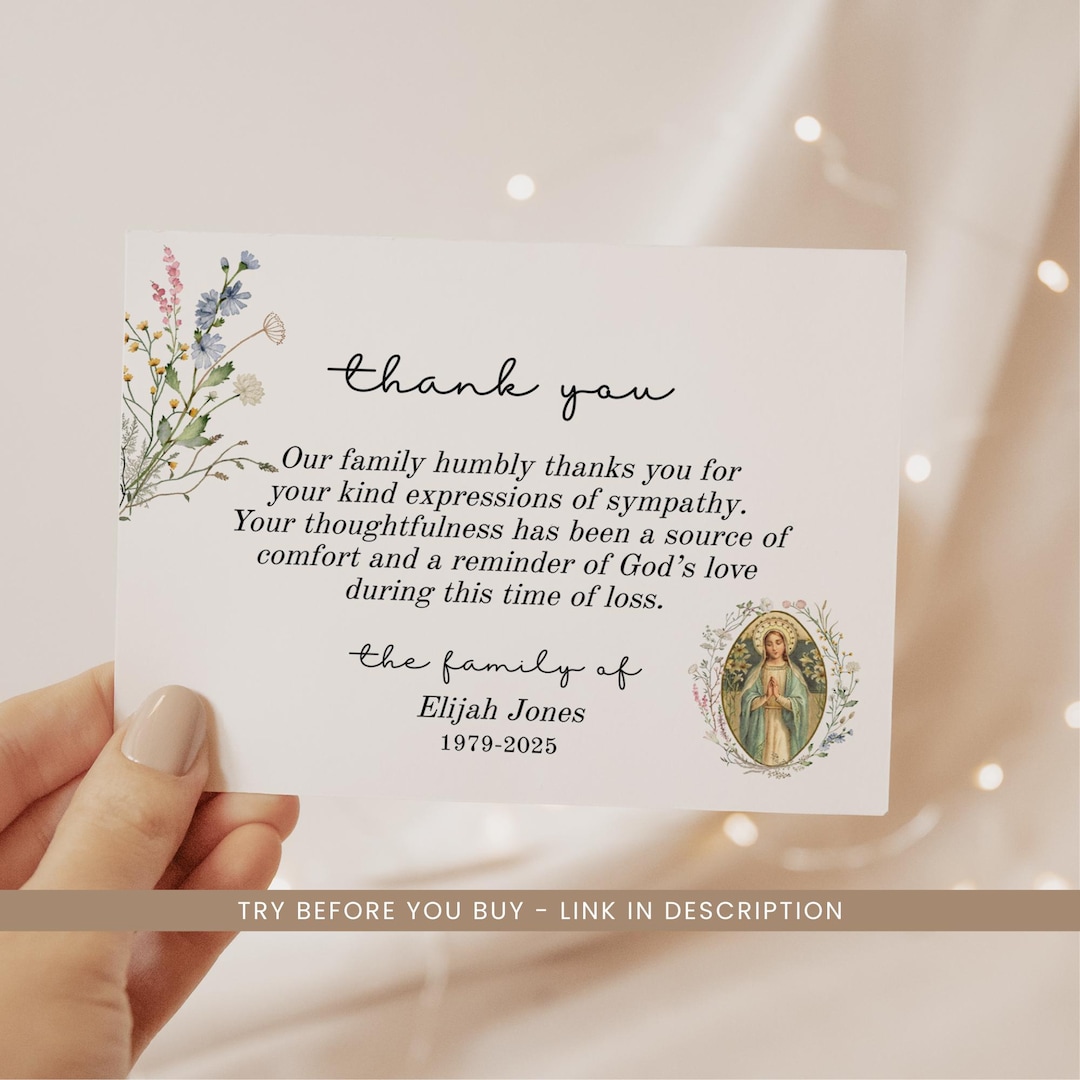 Floral Sympathy Thank You Cards - Custom After Funeral Notes ...