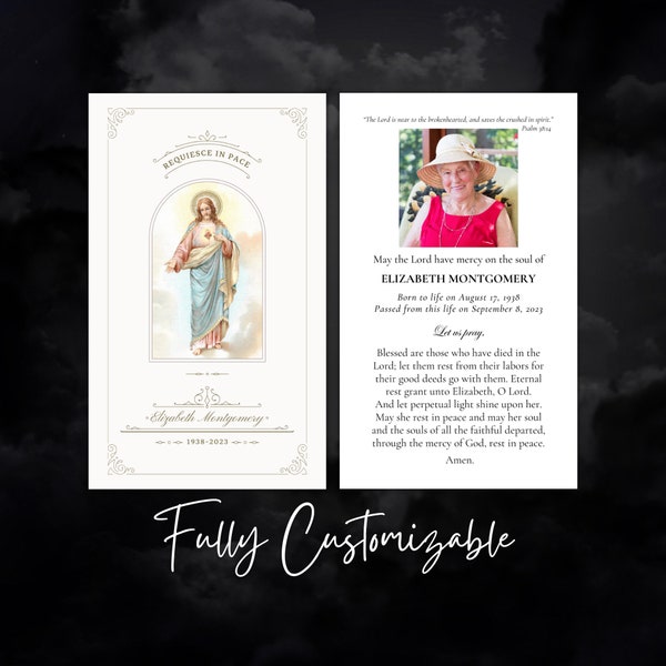Custom Funeral Memorial Cards - Etsy