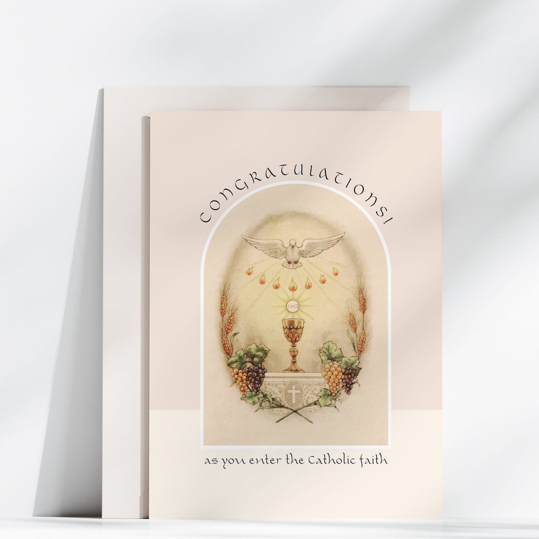 Vintage Catholic RCIA Printable Card Catholic Greeting Card Catholic ...