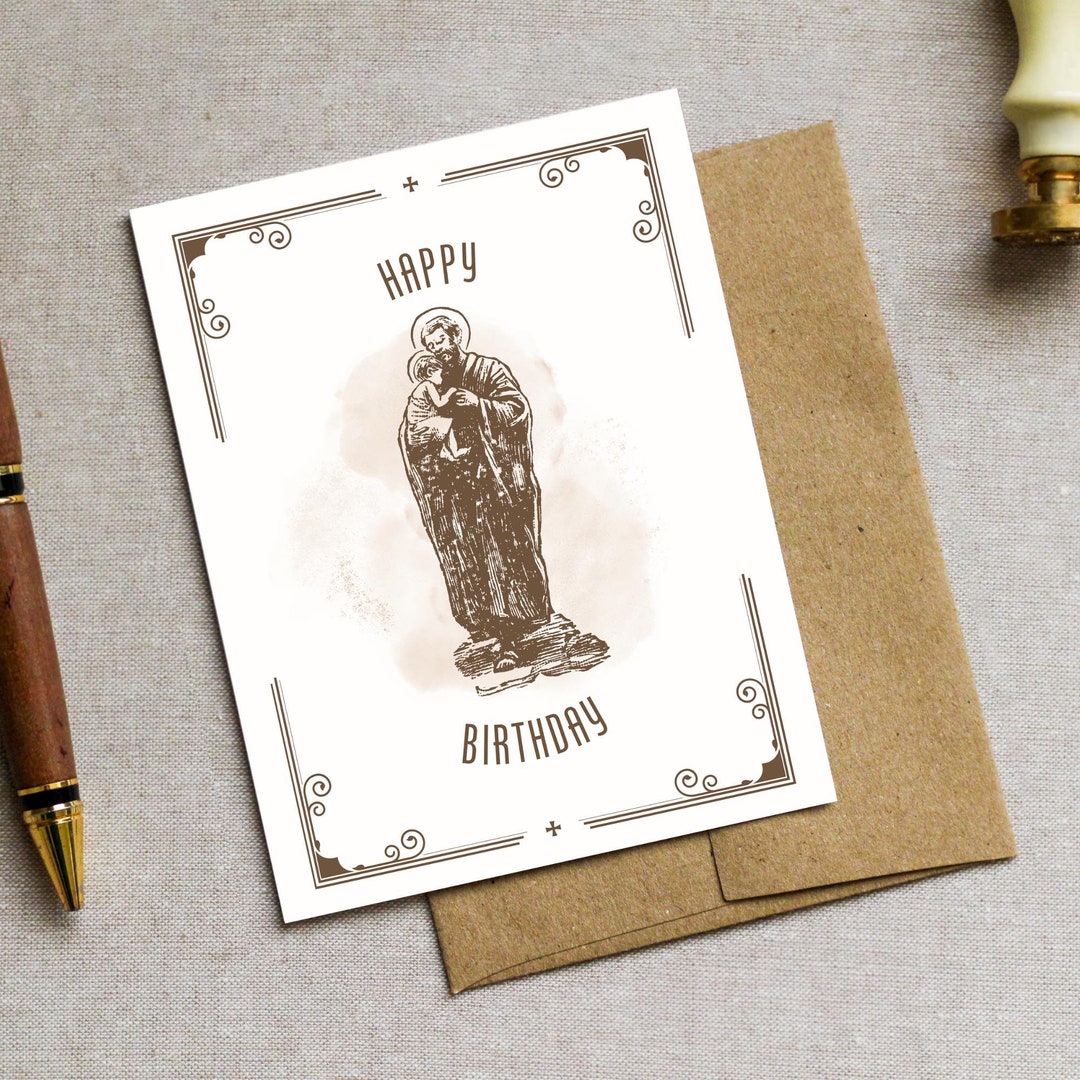 Catholic Birthday Card Featuring Saint Joseph | Catholic Greeting Card ...