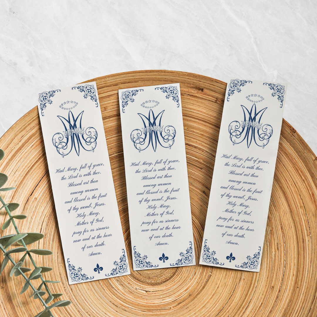 Blessed Virgin Mary Bookmarks | Catholic Bookmark | Catholic Prayer ...
