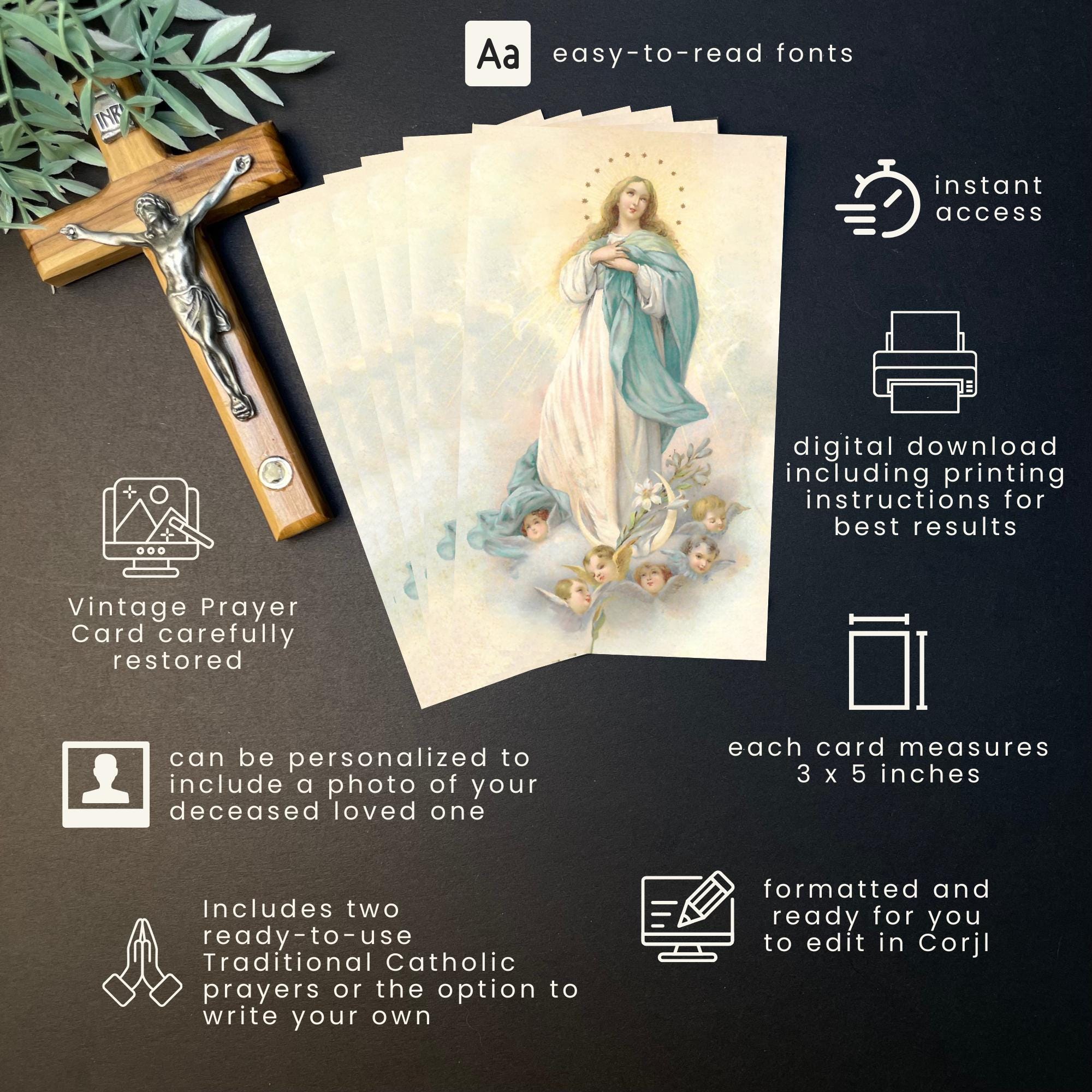 Our Lady of Assumption Funeral Prayer Card | Catholic Memorial Cards ...