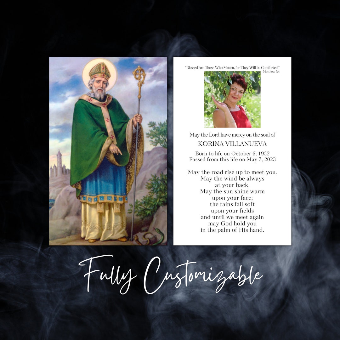 Personalized Irish Blessing Funeral Prayer Card Catholic Catholic ...