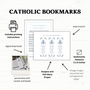 Blessed Virgin Mary Bookmarks | Catholic Bookmark | Catholic Prayer ...