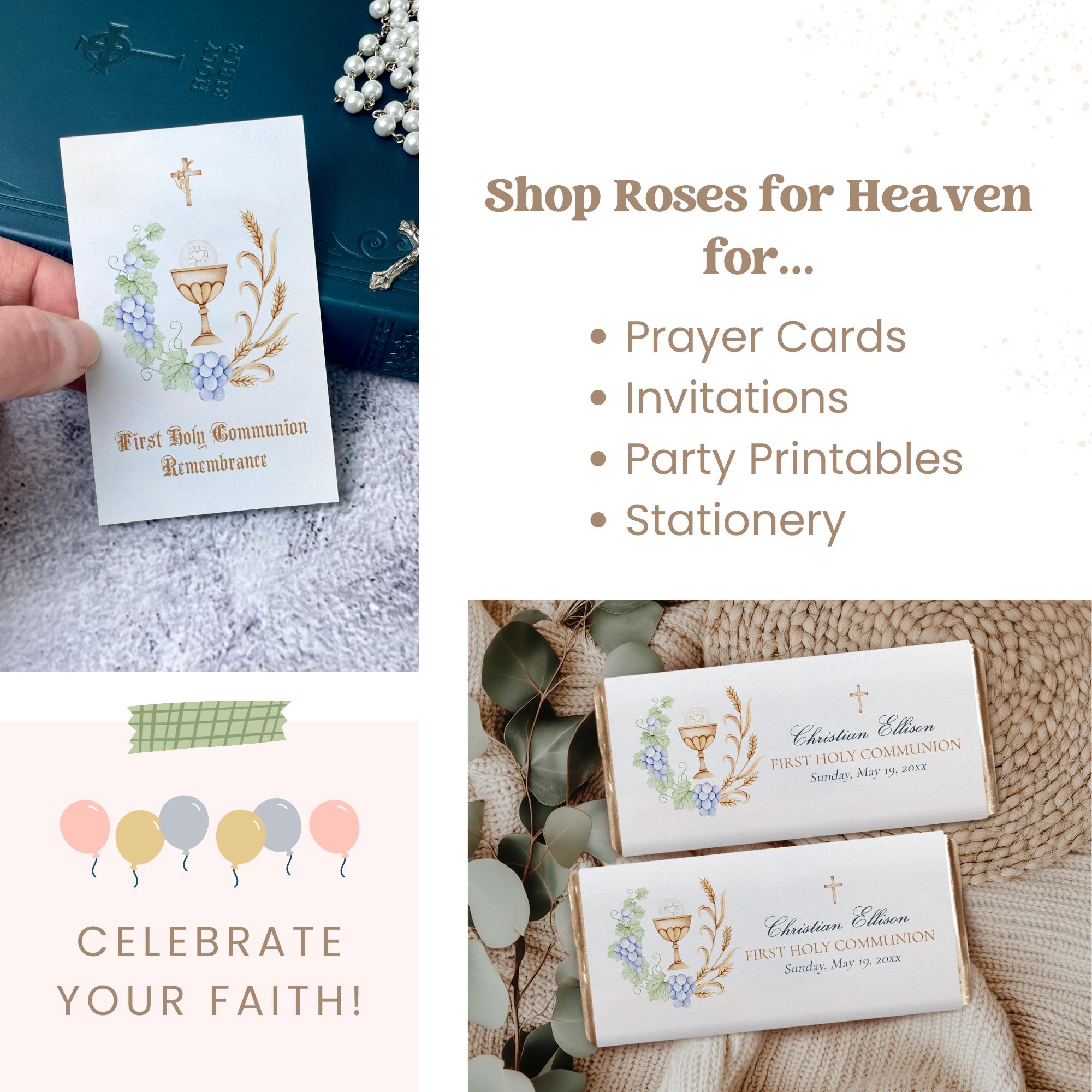 First Communion Chocolate Bar Wrapper Template: Catholic Party Favor ...