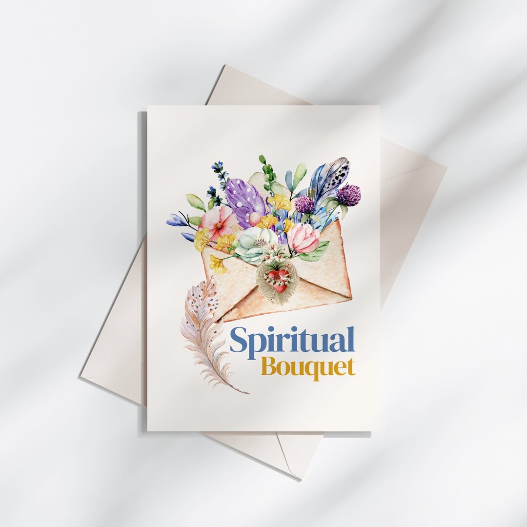 Catholic Spiritual Bouquet Card Catholic Greeting Card Spiritual ...