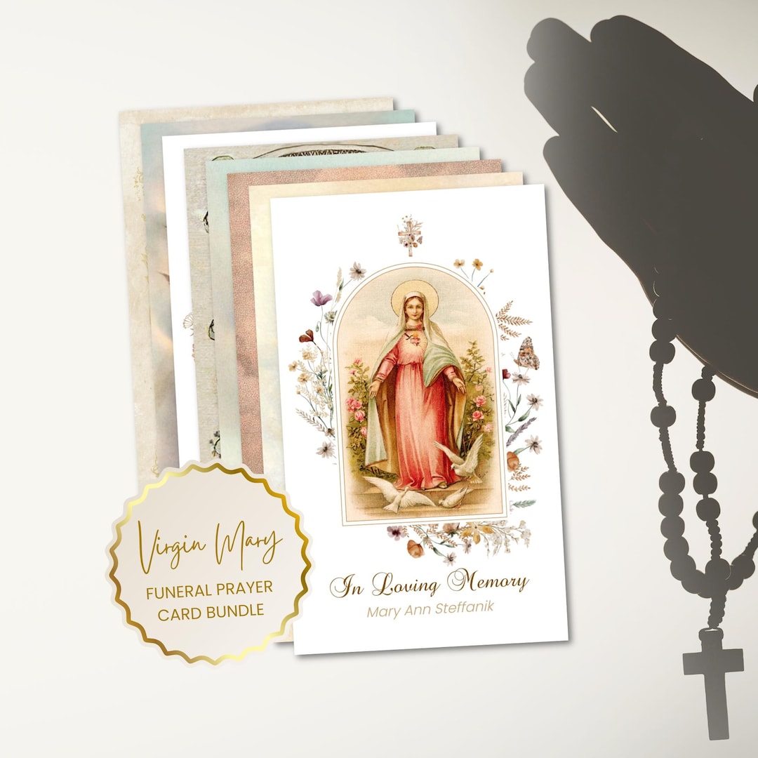 Catholic Prayer Cards for Funeral | Catholic Memorial Cards | Bundle of ...