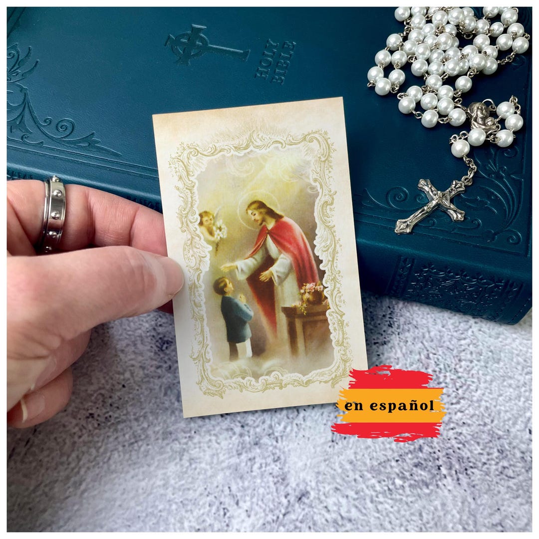 Vintage First Communion Prayer Card | Personalized Catholic Keepsake ...
