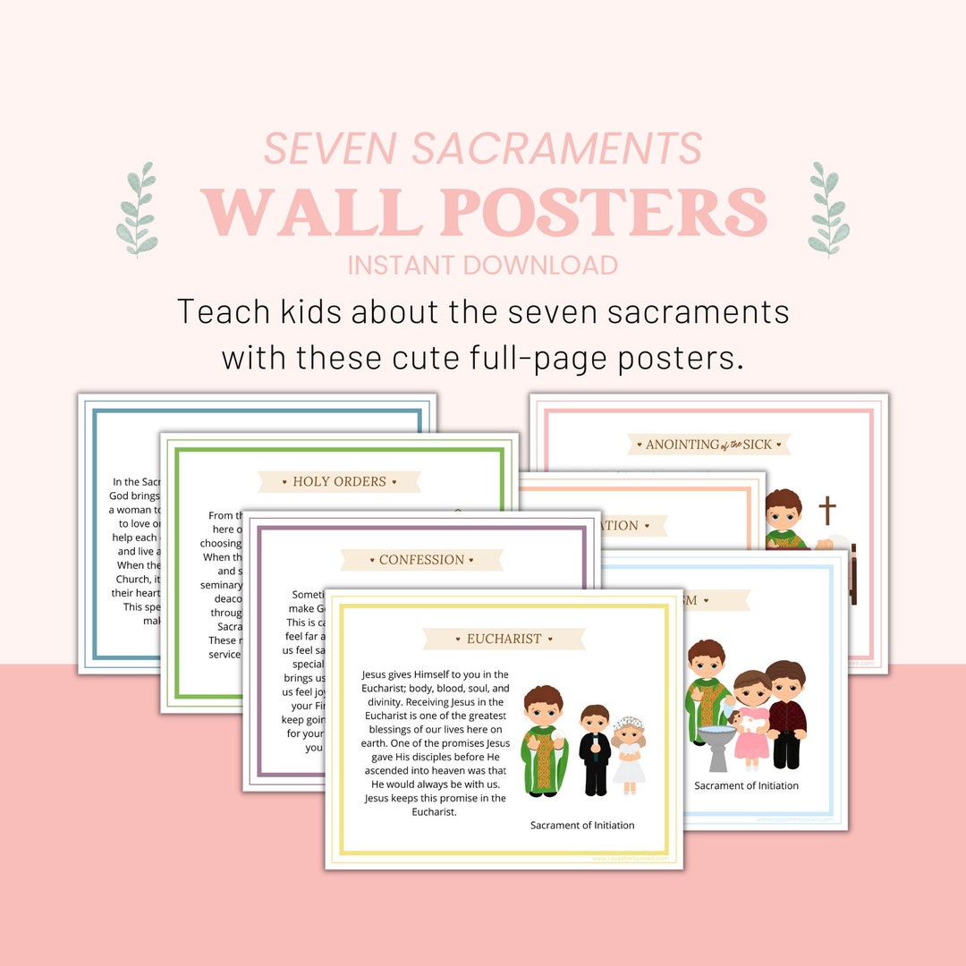Catholic Sacraments Posters for Kids Catholic Education - Etsy Portugal