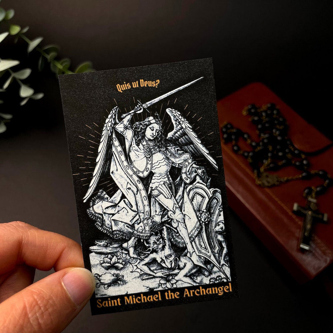 Saint Michael the Archangel Holy Cards | Traditional Catholic Prayer ...