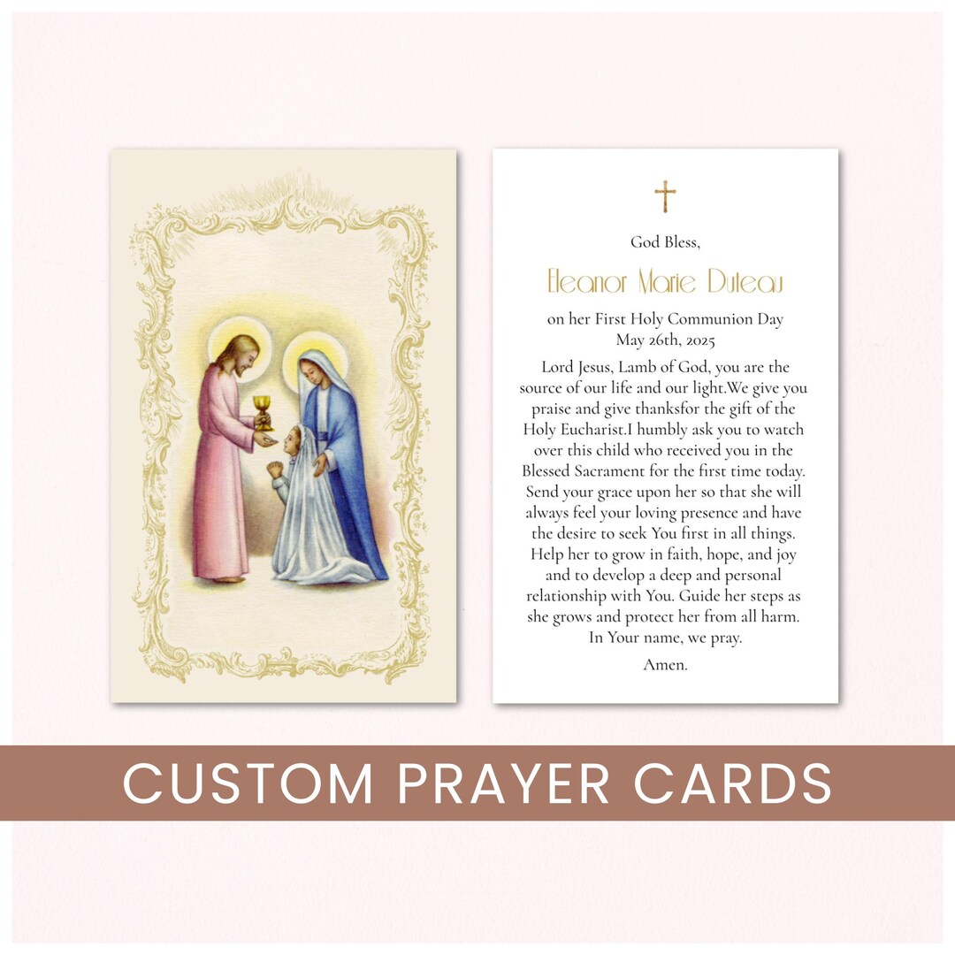 Vintage First Communion Prayer Card Template | First Communion Template ...