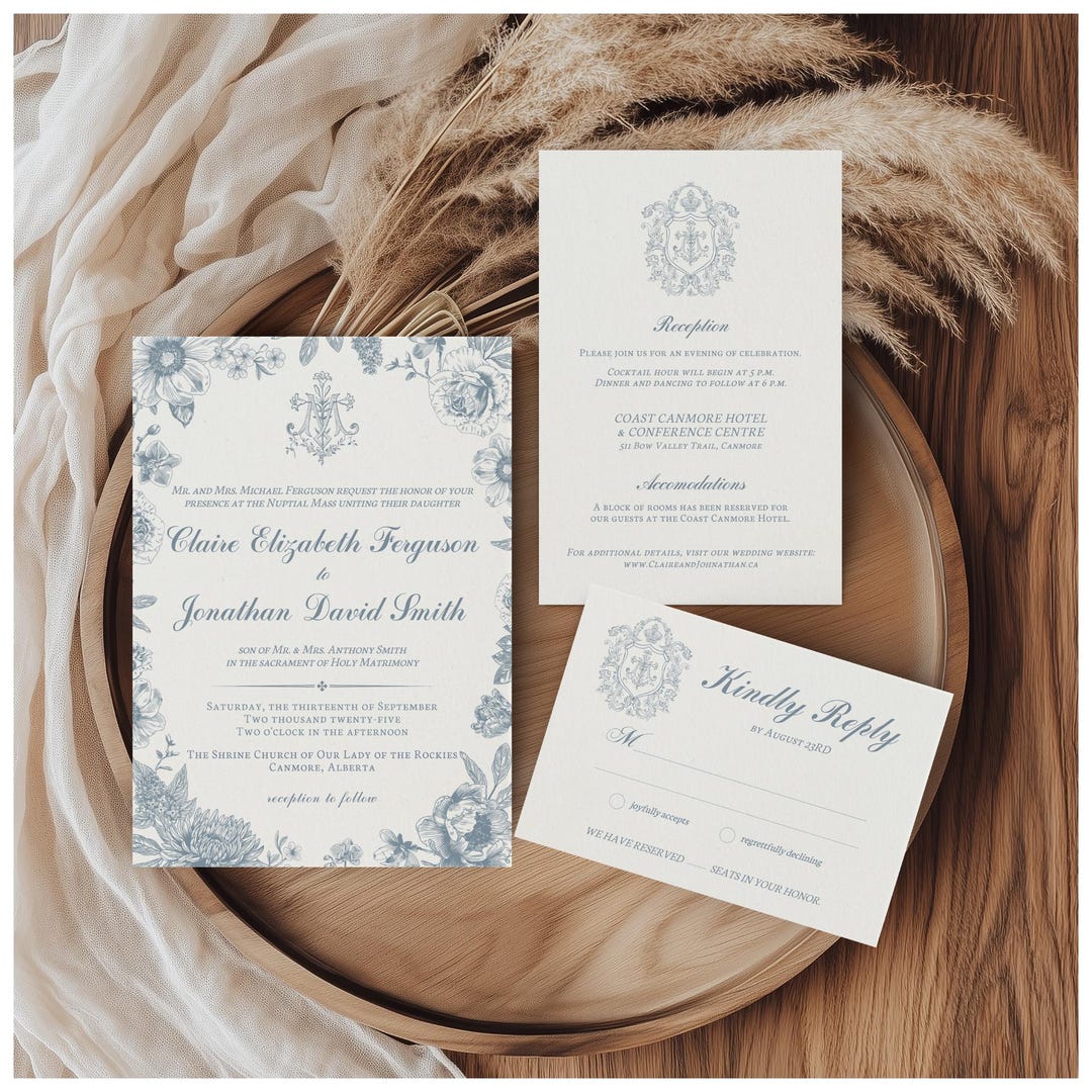Catholic Wedding Invitation Suite – Marian Auspice, Floral Design ...