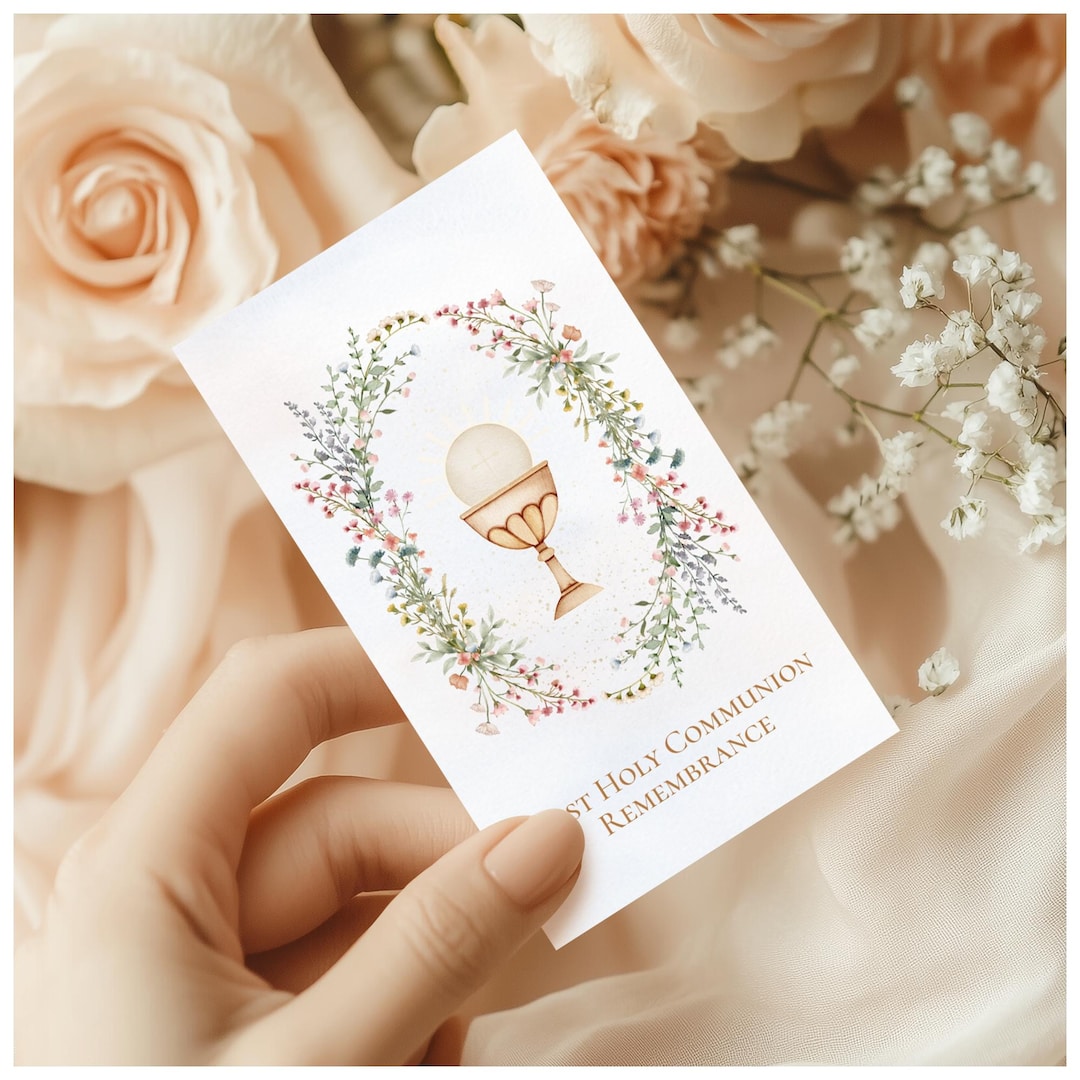 Custom First Communion Prayer Cards - First Communion Template - First ...