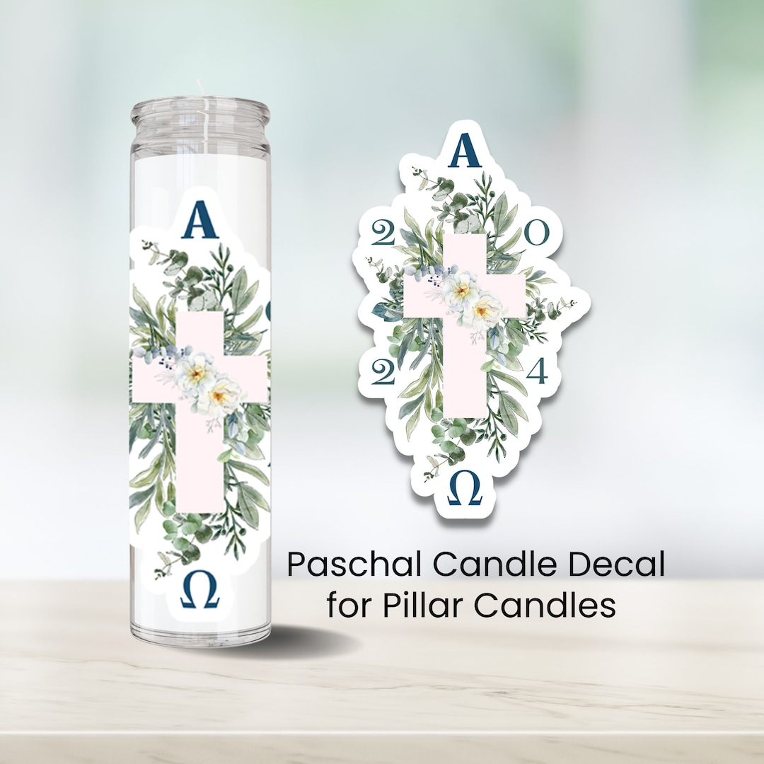 Easter Paschal Candle Vinyl Sticker Paschal Candle Decal Cirio Paschal ...