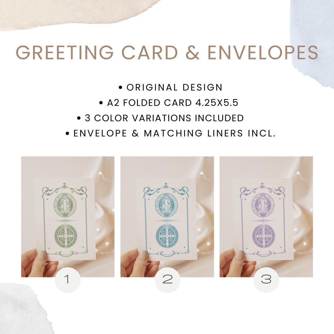 Saint Benedict Medal Greeting Card | Catholic Thank You Card (digital ...