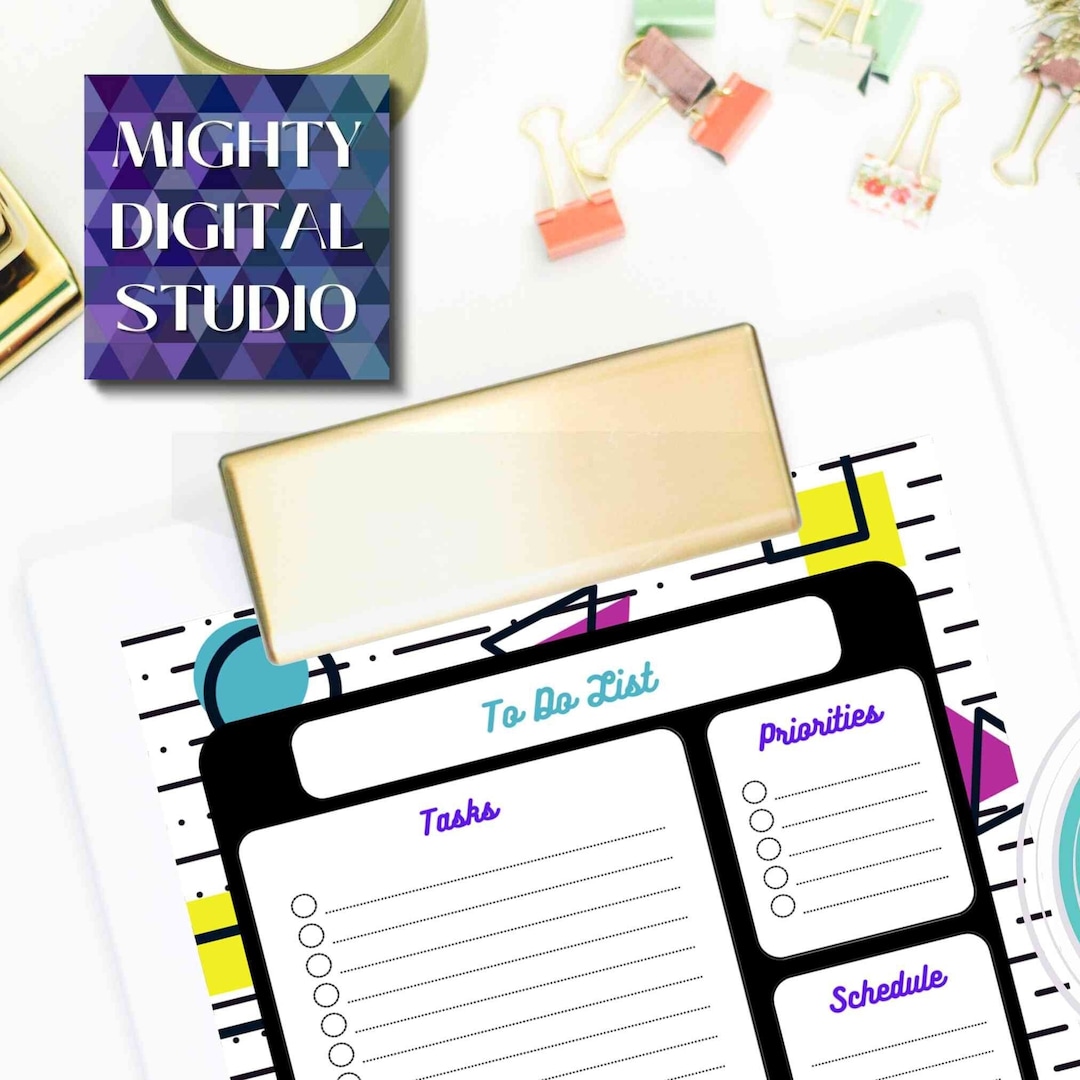 80s Retro to Do List Template is a Printable, Fillable PDF for Tasks ...