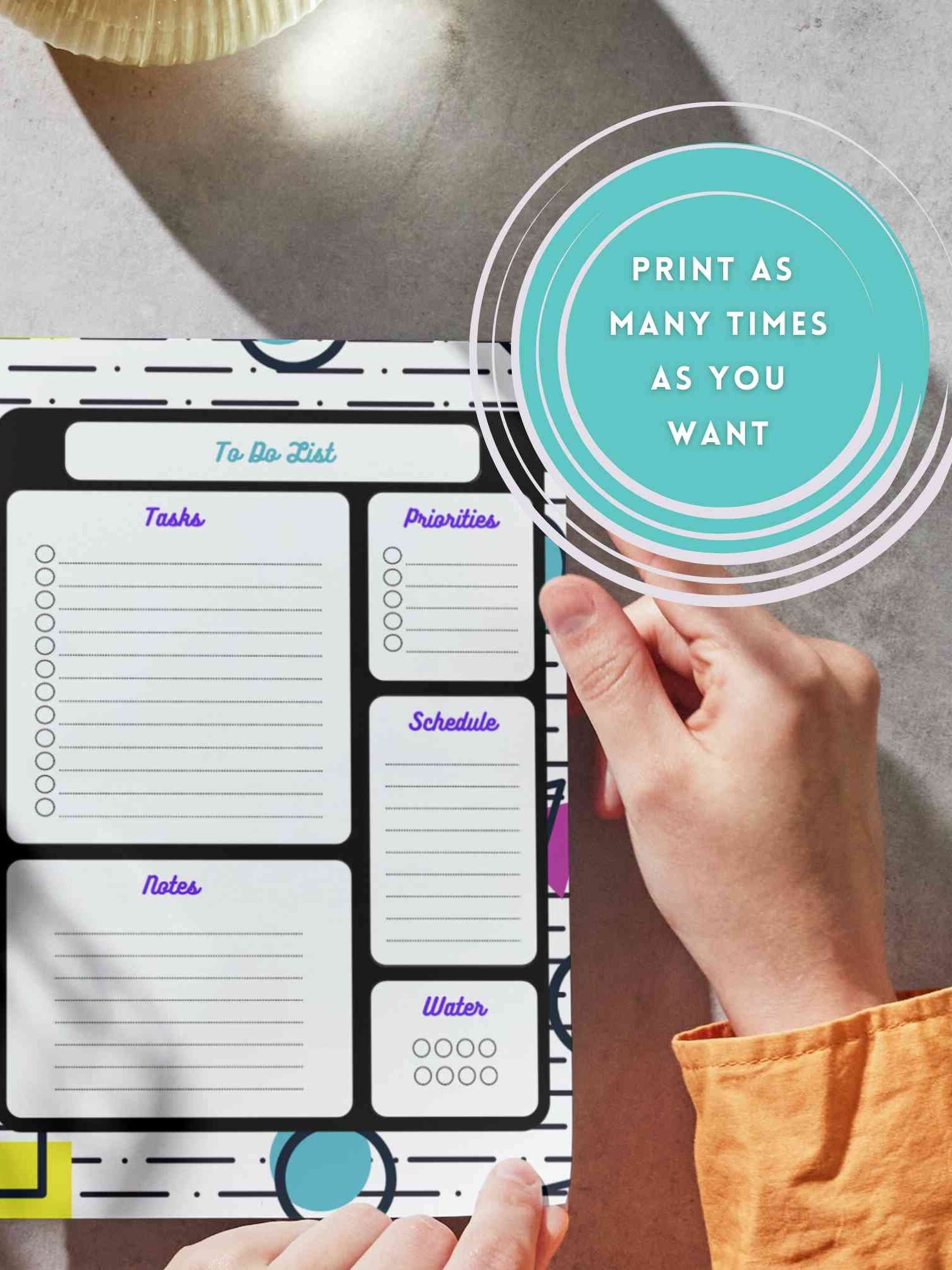 80s Retro to Do List Template is a Printable, Fillable PDF for Tasks ...